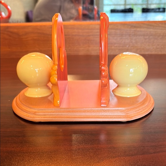 Fiestaware | Accents | Fiesta Orange And Yellow Napkin Holder With Salt ...